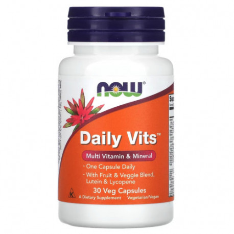 NOW Foods Daily Vits Multi Vitamin and Mineral Tablets 30 caps.