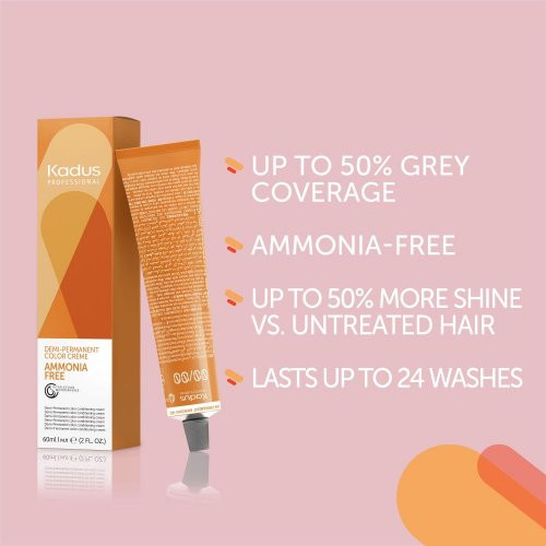 Kadus Professional Demi‑Permanent Ammonia‑Free Color 60ml,2/0 Black