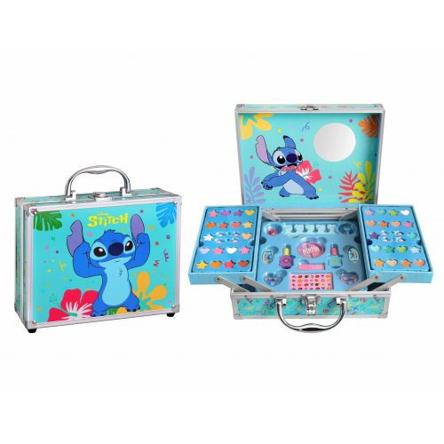 Disney Stitch Makeup Case with Folding Trays 1pcs