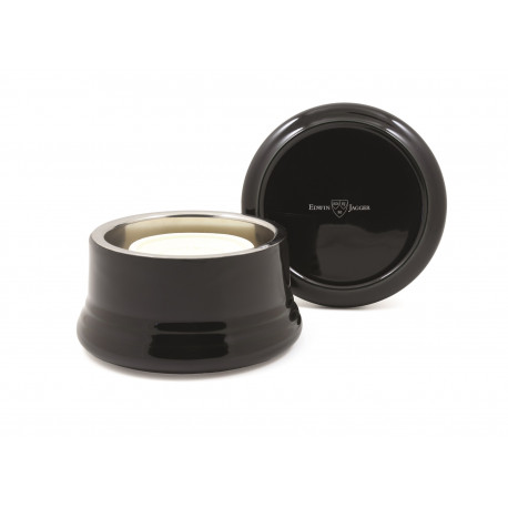 Edwin Jagger Porcelain Shaving Bowl with Lid 1pcs,Black
