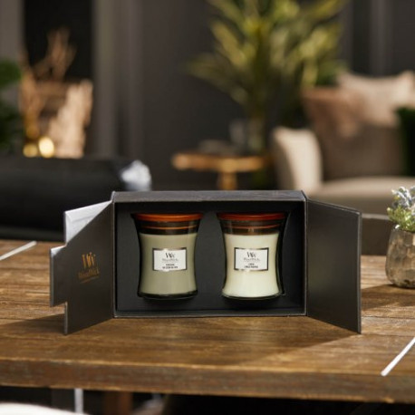 WoodWick Medium Core Fireside & Linen Gift Set Medium,2 pcs.